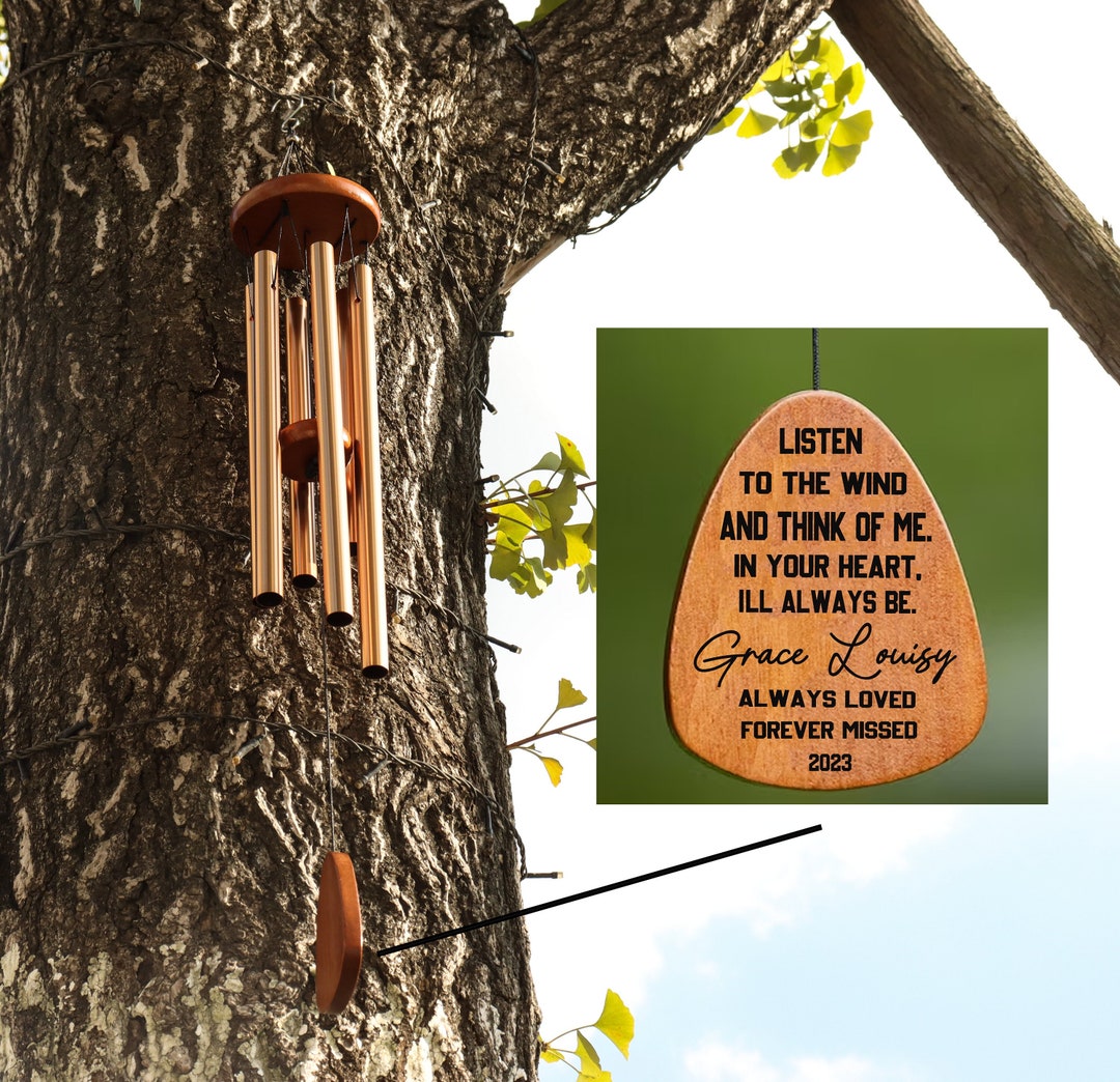 Personalized Listen to the Wind Memorial Chime Personalized Memorial ...