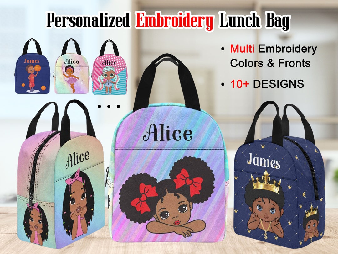 Personalize Name Lunch Box Monogram Lunch Bag Animal Lunch - Etsy