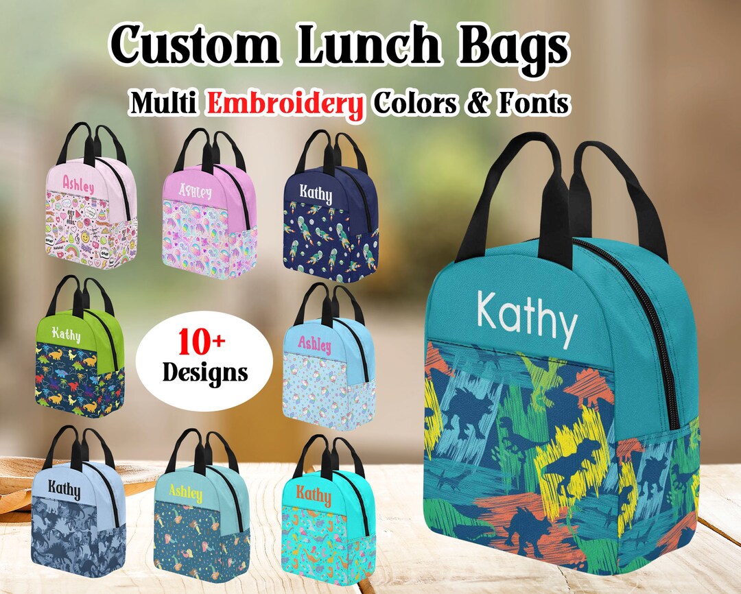 Personalized Lunch Box Monogram Lunch Bag Custom Lunch Box - Etsy