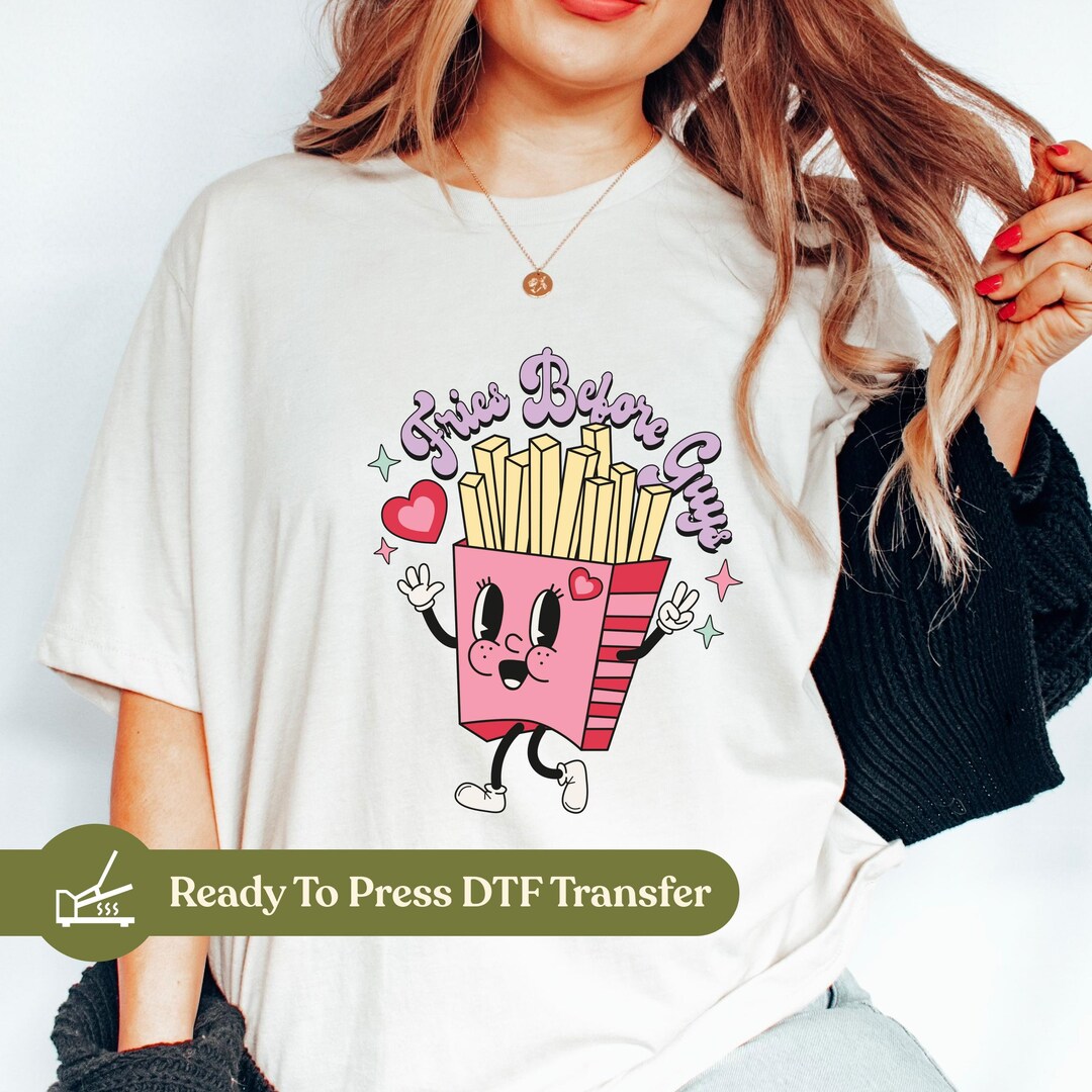 VALENTINES DTF HEART Dtf Heat Press Designs Fries Before - Etsy