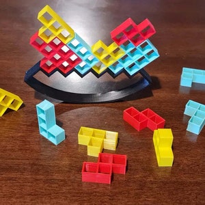 3D Printed Tetris Balance Game Stackable Brain Teaser Puzzle - Etsy