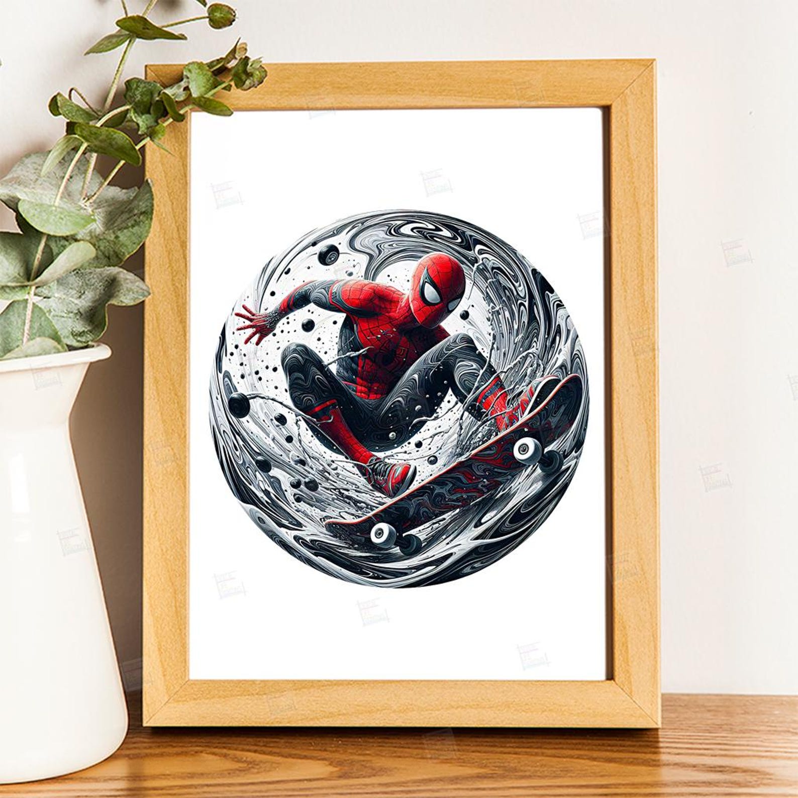 PNG Spiderman Surf Marble Design Clipart Peter Parker Paint Splash ...