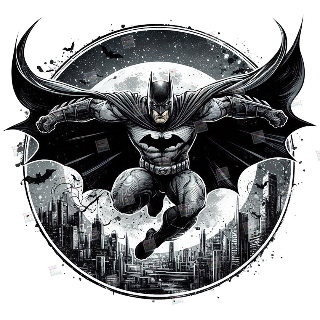 Batman Clipart, Watercolor Digital Poster Design PNG File for ...