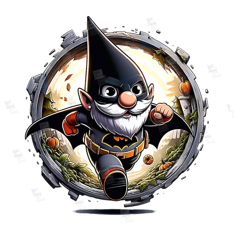PNG Bat Gnome Clipart Hero Dwarf Comic Book Style Superhero Autumn ...