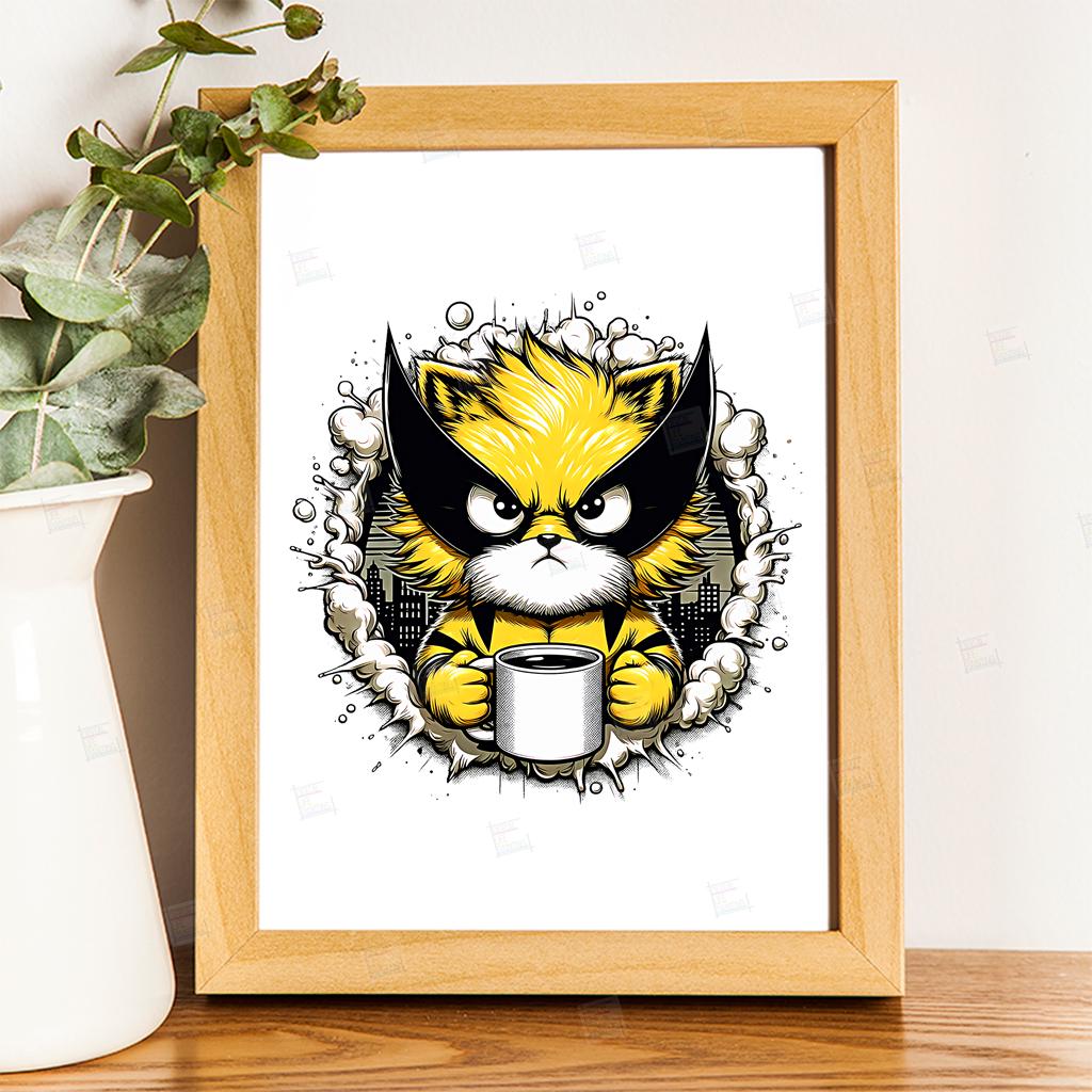 PNG Grumpy Yellow Cat in Wolverine Costume Clipart Hero Feline ...
