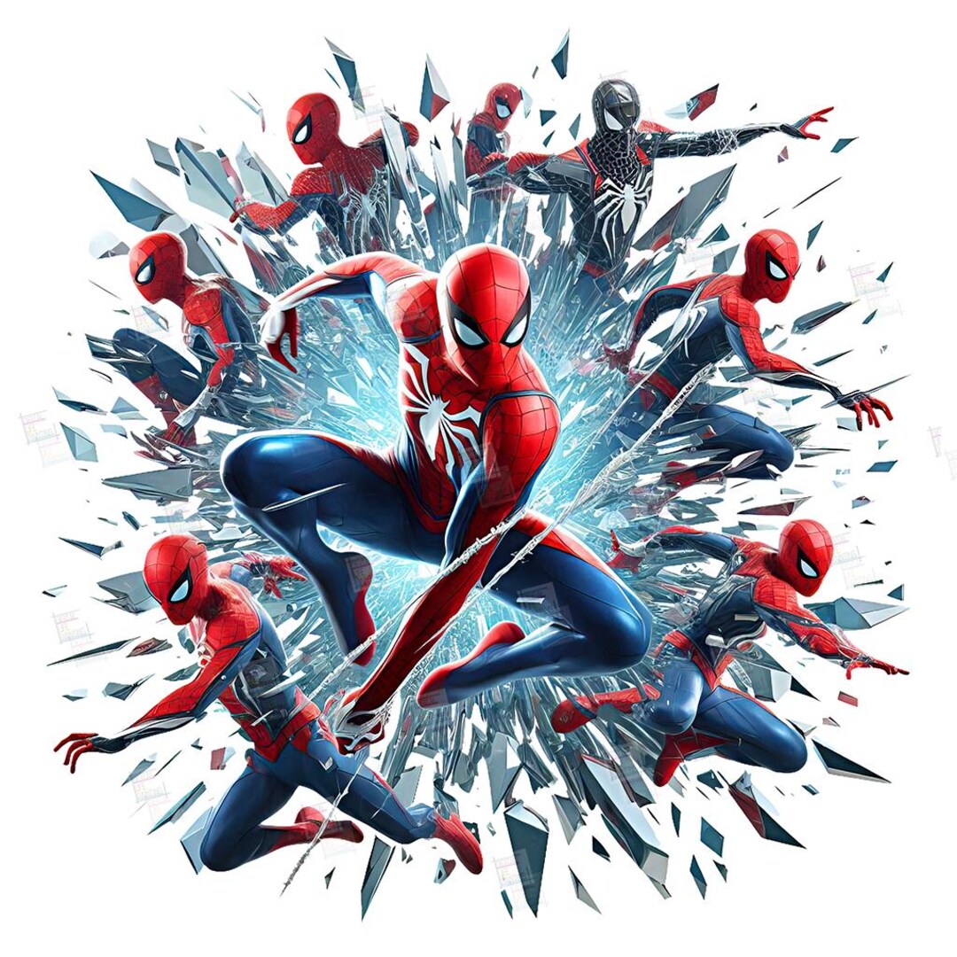 PNG Spiderman Mirror Fragmentation Clipart Peter Parker Mcu Superheroes ...