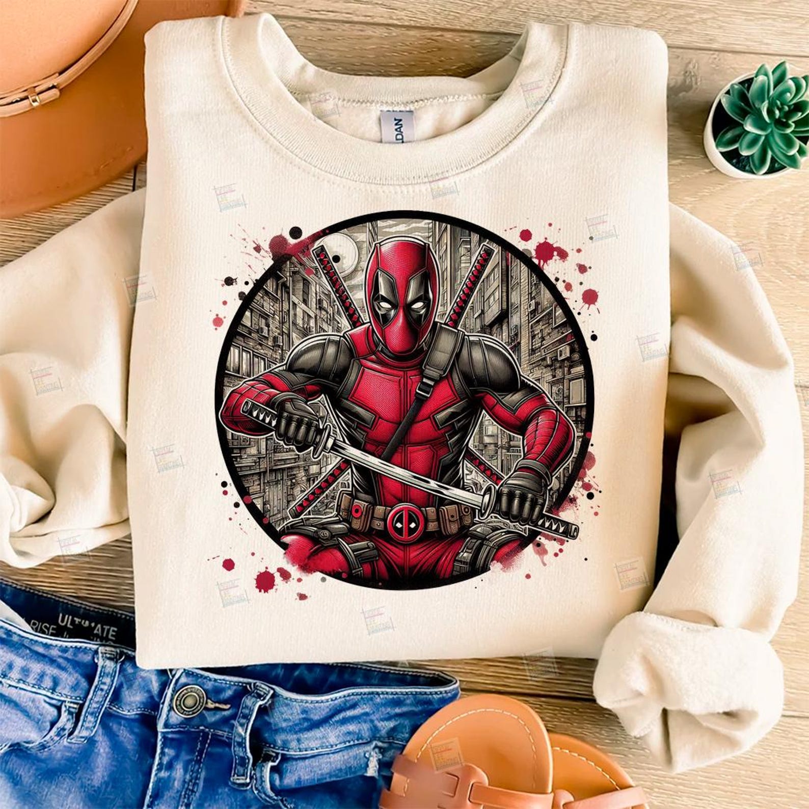 Deadpool Clipart Watercolor Digital PNG File for Sublimation Superhero ...