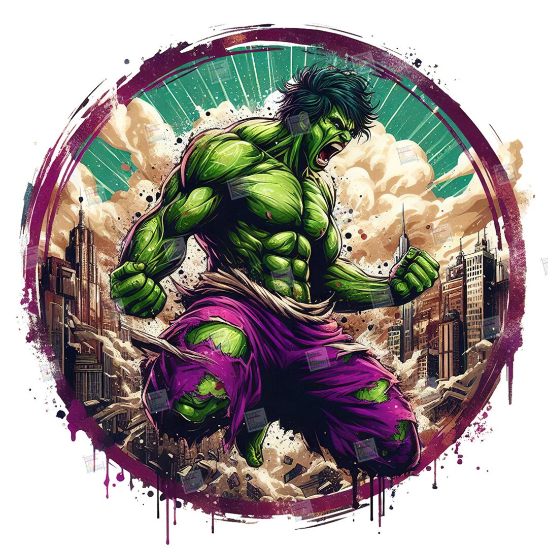 Hulk PNG Clipart Mcu Superheroes Splash Watercolor Digital Poster ...