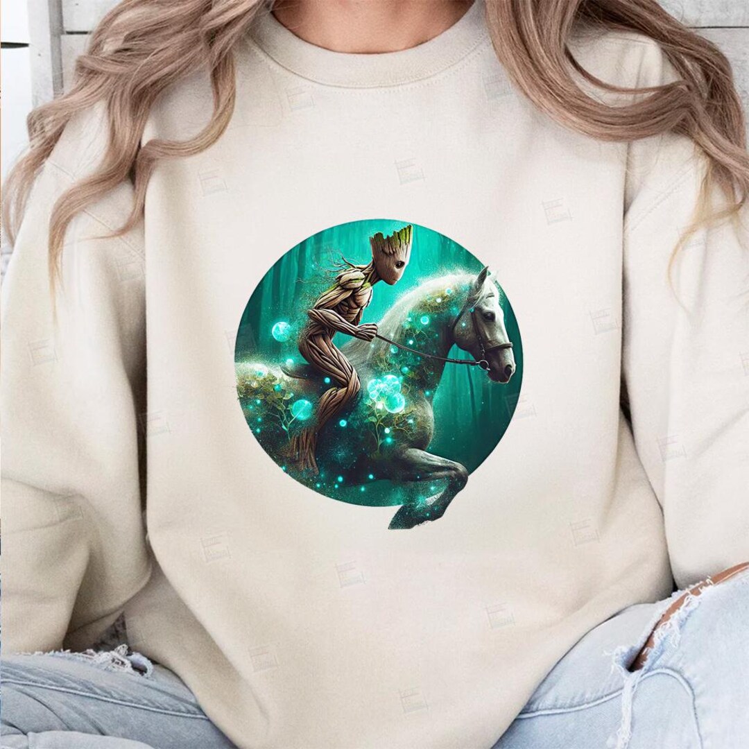 PNG, Groot Riding A Horse Clipart, Splash and Oil Paint Digital Poster ...