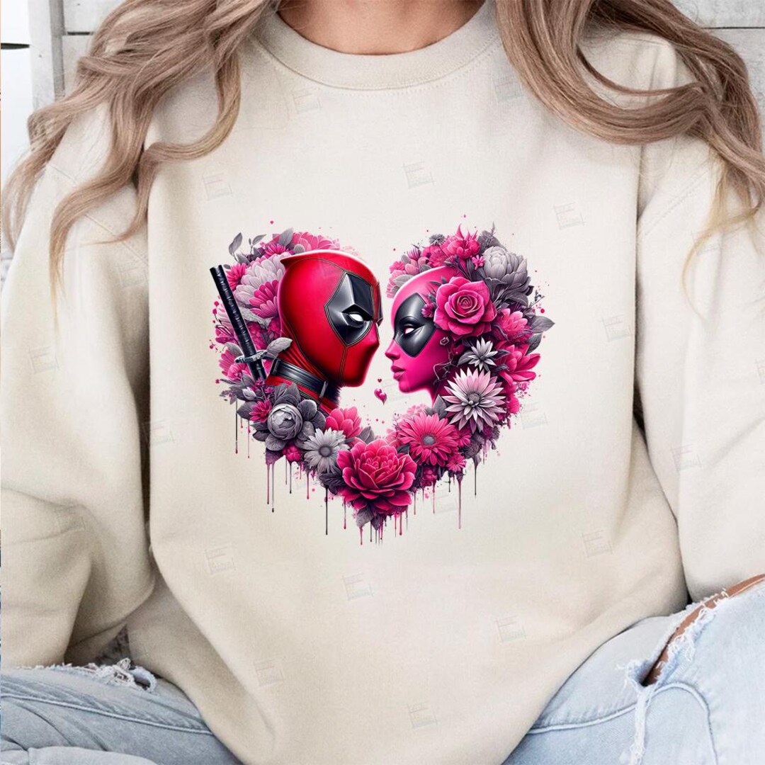 PNG Deadpool Couple Clipart Antihero Floral Design Marvel Gothic ...