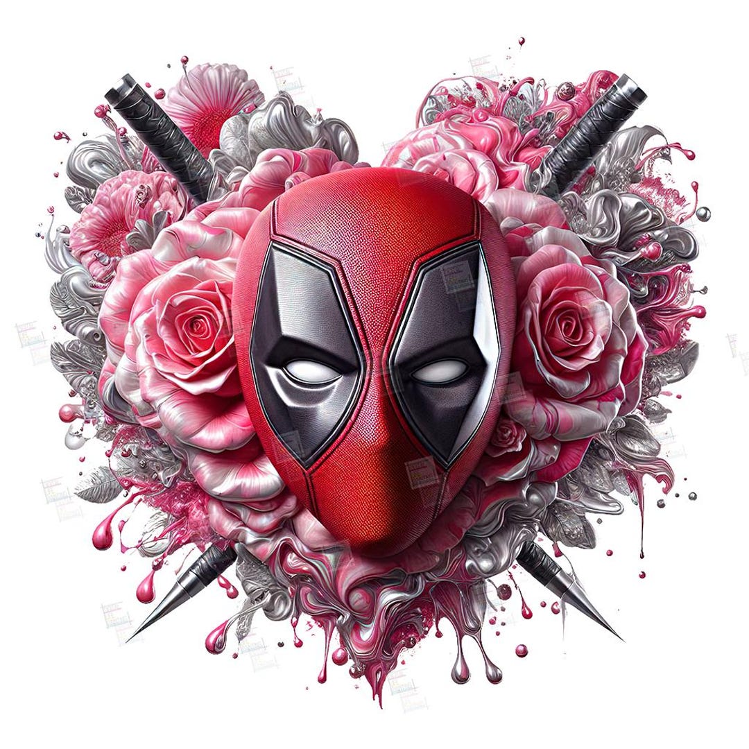 PNG Deadpool Floral Sugar Skull Clipart Marvel Dia De Muertos Day of ...