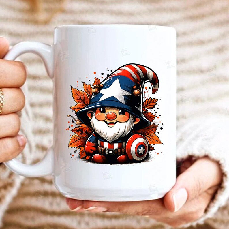 PNG Captain Gnomerica Clipart Superhero Dwarf Comic Book Style Autumn ...