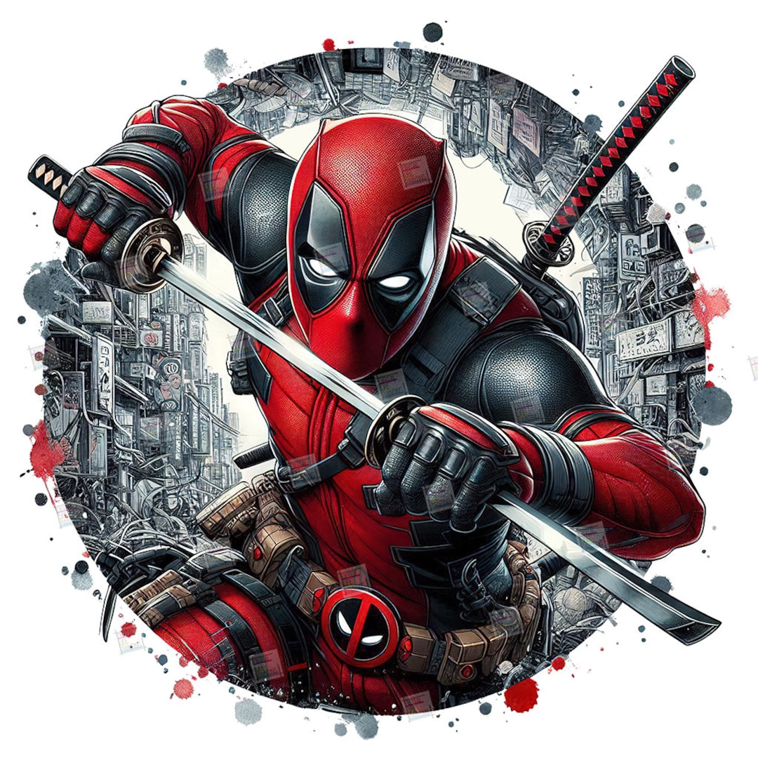 Deadpool PNG Clipart Mcu Superheroes Splash Watercolor Digital File for ...