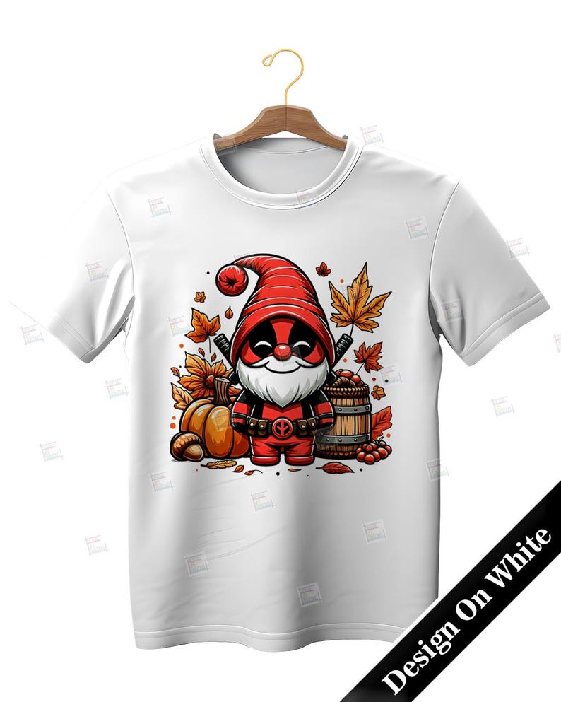 PNG Gnome in Deadpool Costume Clipart Comic Book Style Autumn Gnome ...