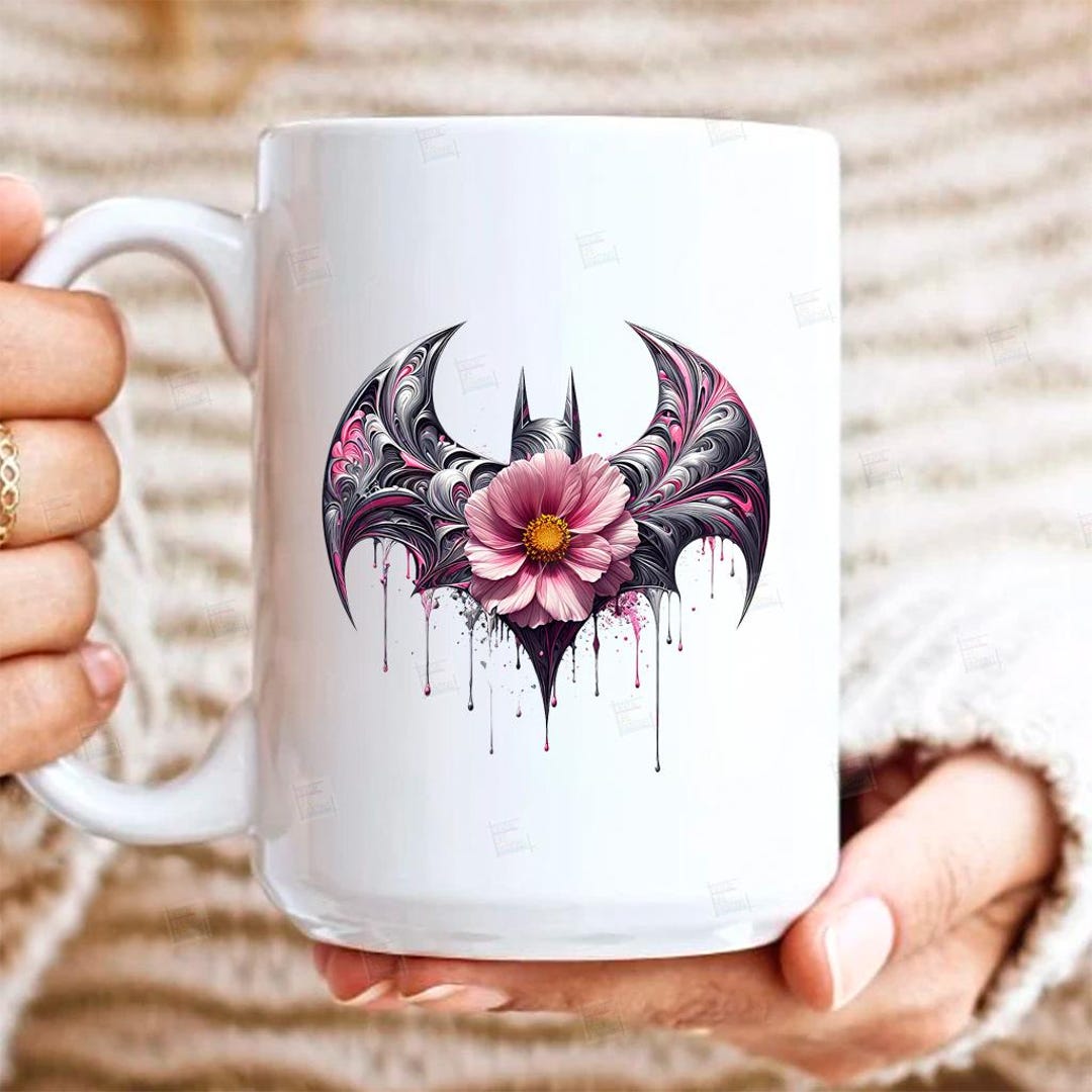 PNG, Batman Floral Logo Clipart, Dark Knight Bloom, Superhero Flower ...
