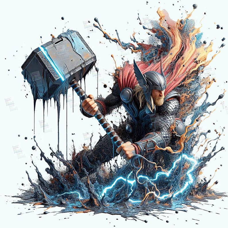 PNG Thor Hammer Clipart Mjolnir Norse Mythology Mcu Superheroes Splash ...