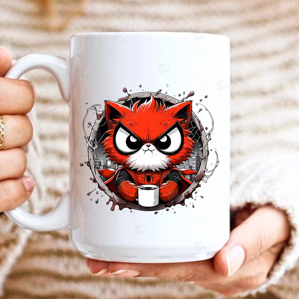 PNG Grumpy Cat but Spider Clipart Hero Feline Comic Book Kitty ...