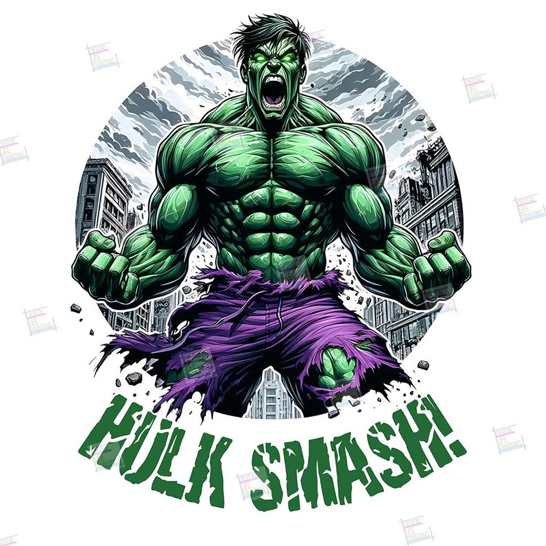 Hulk PNG Clipart Mcu Superheroes Splash Watercolor Digital Poster ...