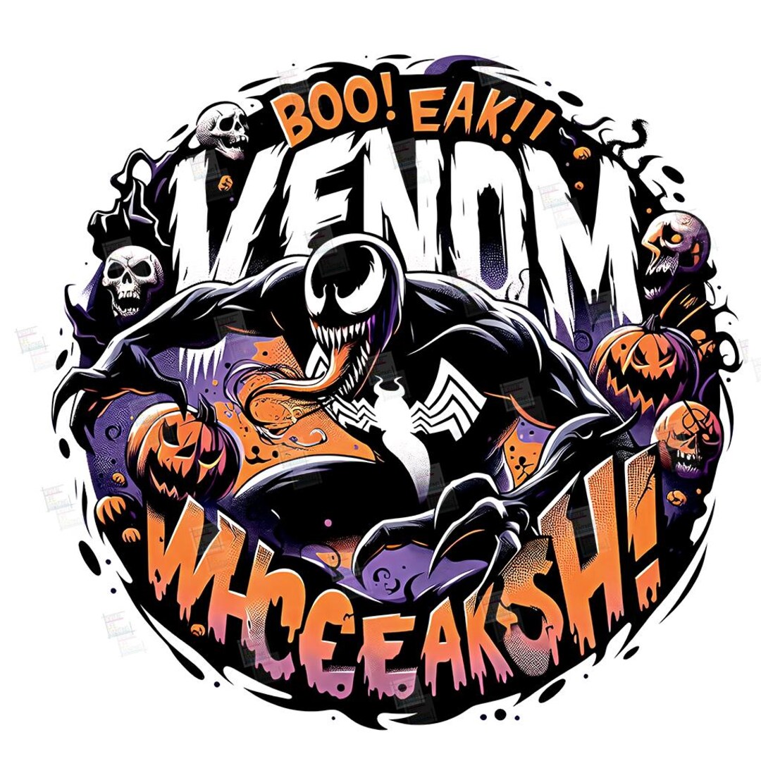 PNG Venom Halloween Clipart Marvel Comic Spooky Symbiote Pumpkin Skull ...
