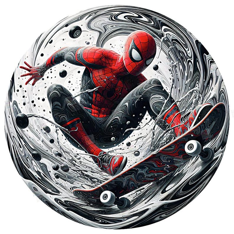 PNG Spiderman Surf Marble Design Clipart Peter Parker Paint Splash ...