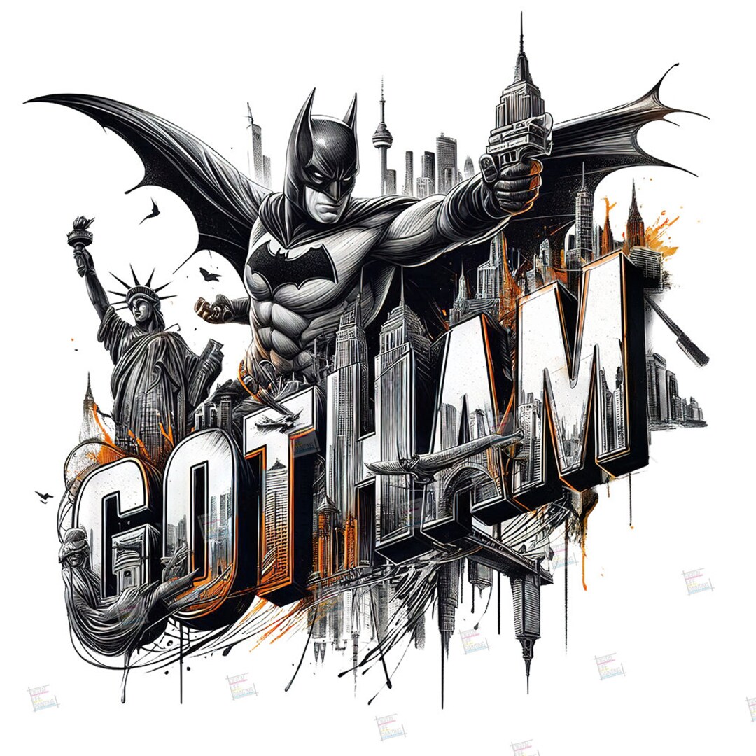 Batman Clipart, Watercolor Digital Poster Design PNG File for ...