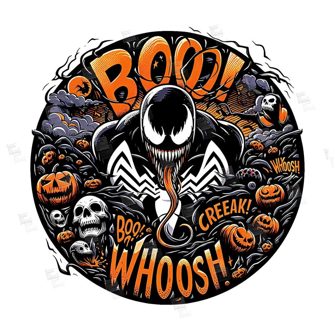 PNG Venom Halloween Clipart Marvel Comic Spooky Symbiote Pumpkin Skull ...