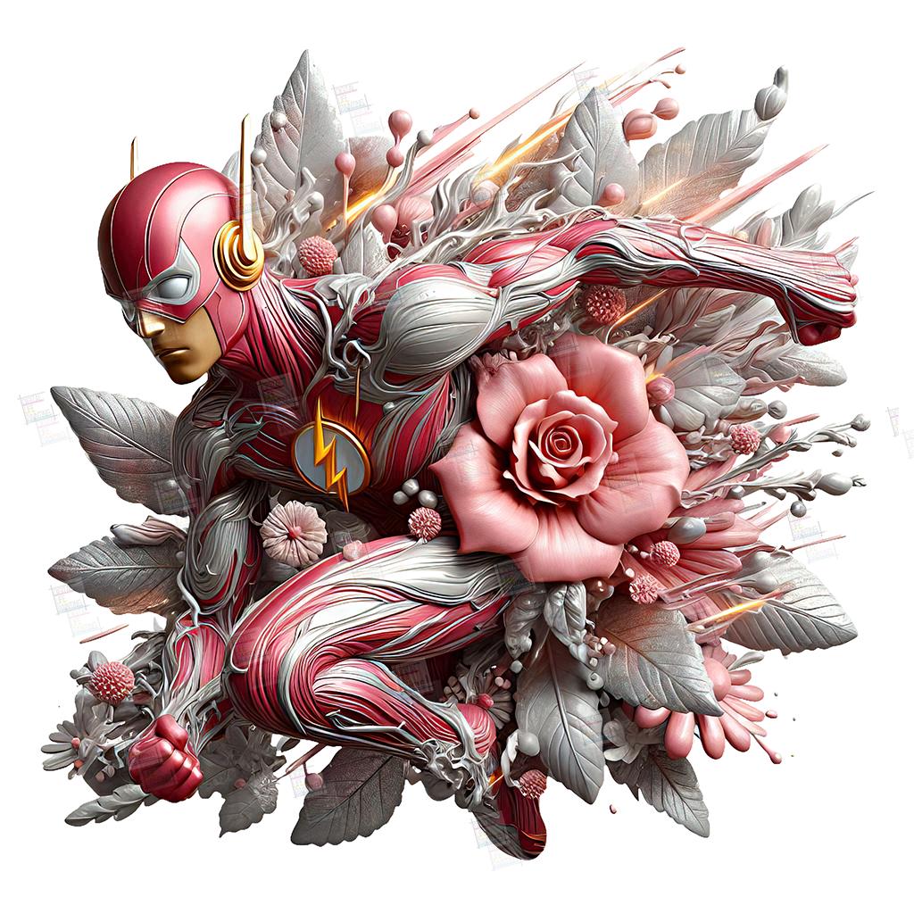 PNG Lightningman Floral Clipart Rose Design Superhero Botanical Comics ...