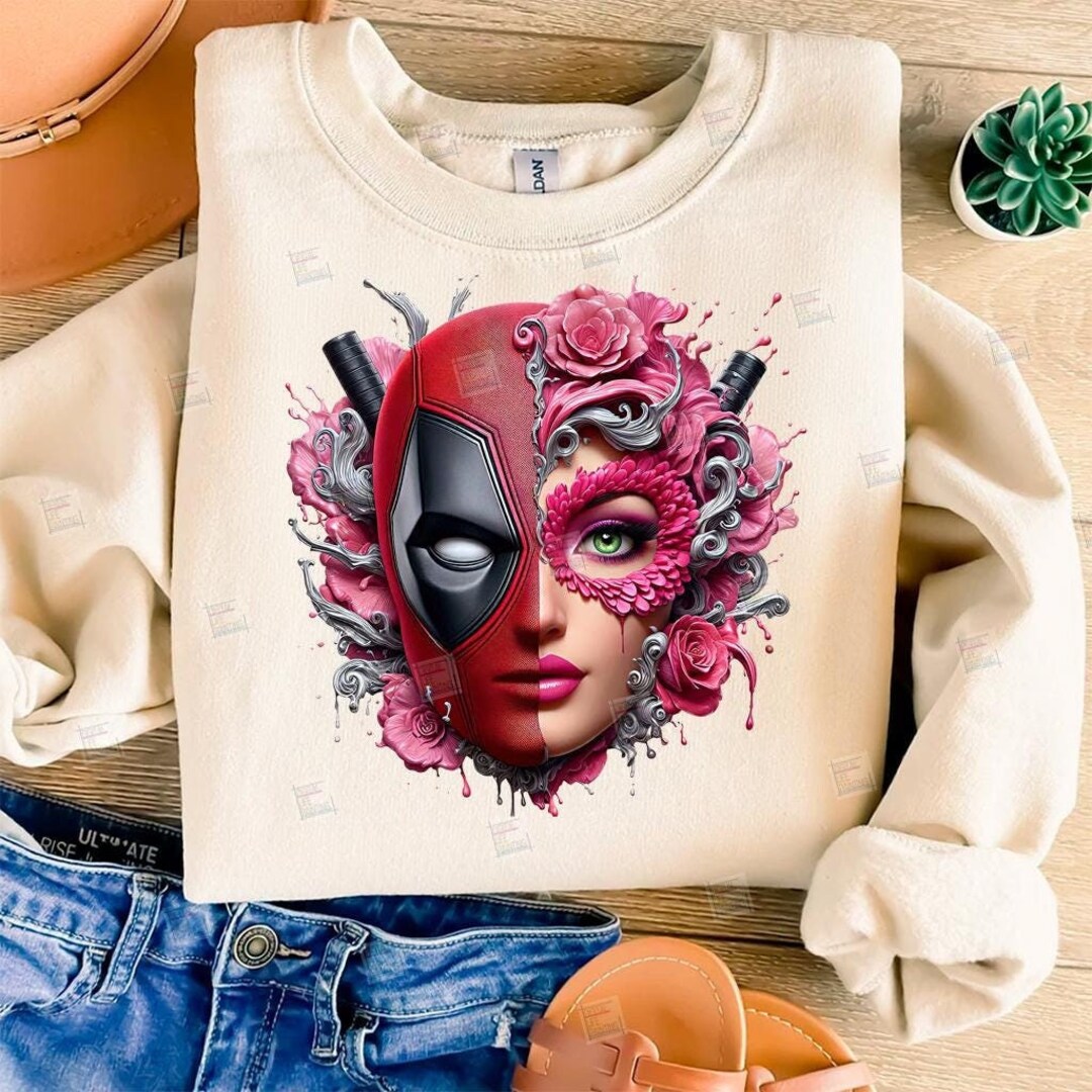 PNG Deadpool Couple Clipart Antihero Floral Design Marvel Gothic ...