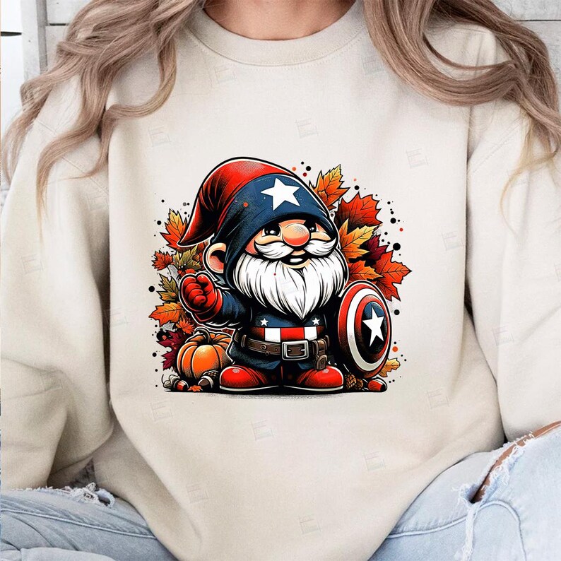 PNG Captain Gnomerica Clipart Superhero Dwarf Comic Book Style Autumn ...