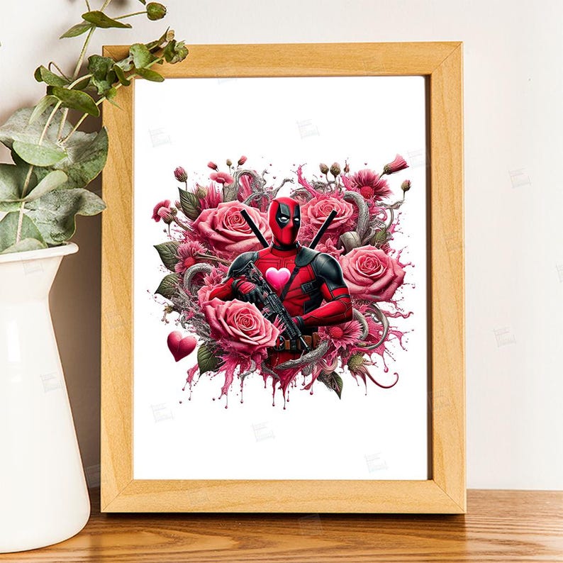 PNG Deadpool Couple Clipart Antihero Floral Design Marvel Gothic ...