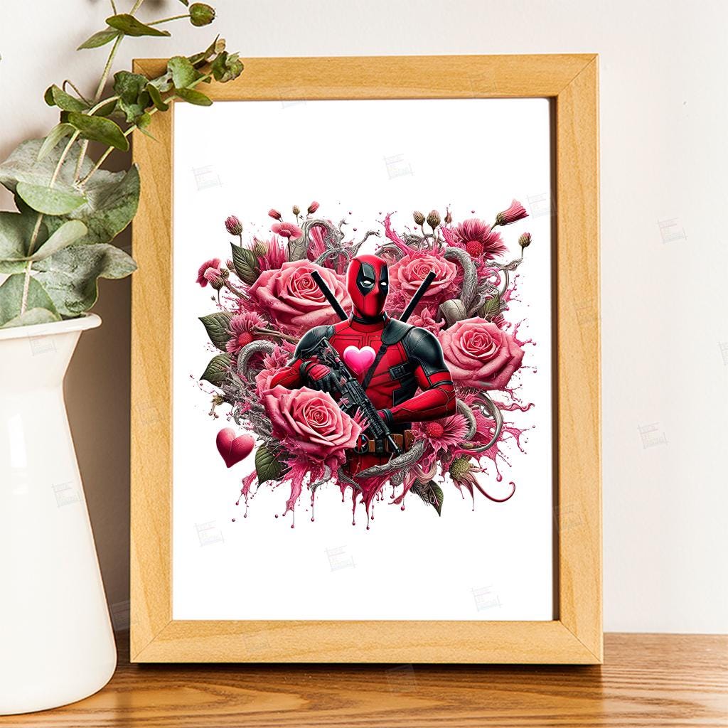PNG Deadpool Couple Clipart Antihero Floral Design Marvel Gothic ...