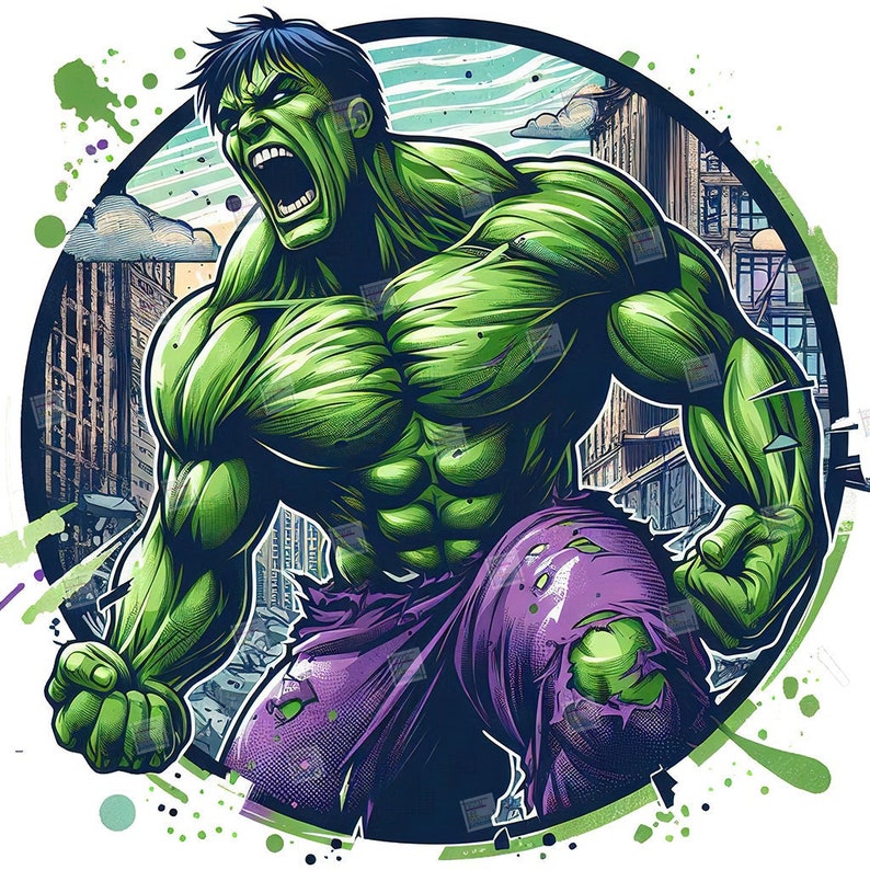 Hulk PNG Clipart Mcu Superheroes Splash Watercolor Digital Poster ...
