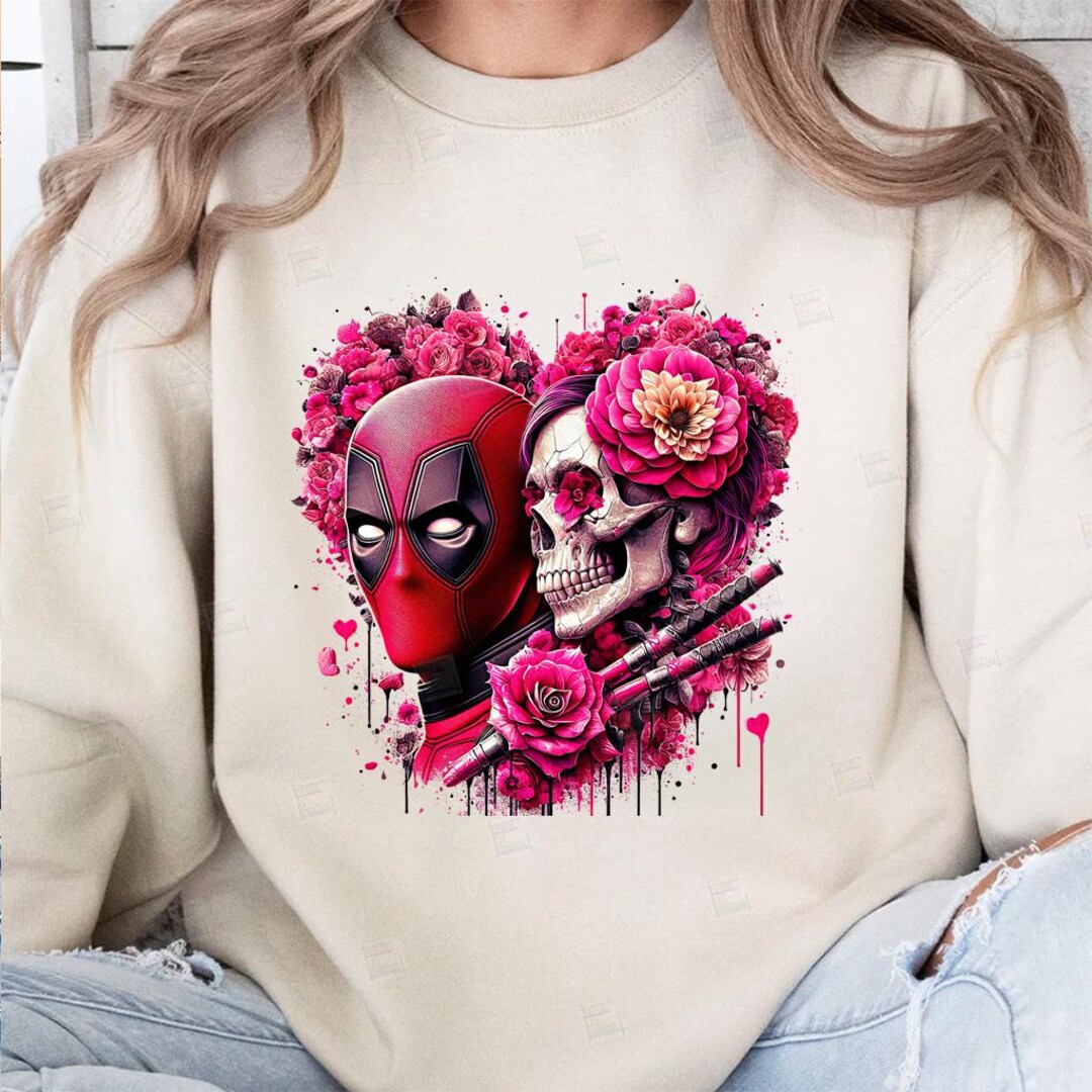 PNG Deadpool Floral Sugar Skull Clipart Marvel Dia De Muertos Day of ...