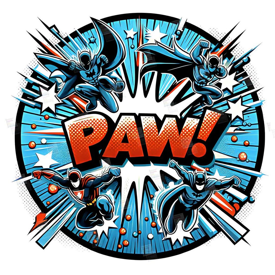 PNG Superhero Paw! Onomatopoeia Emoji Clipart Printable Design File for ...