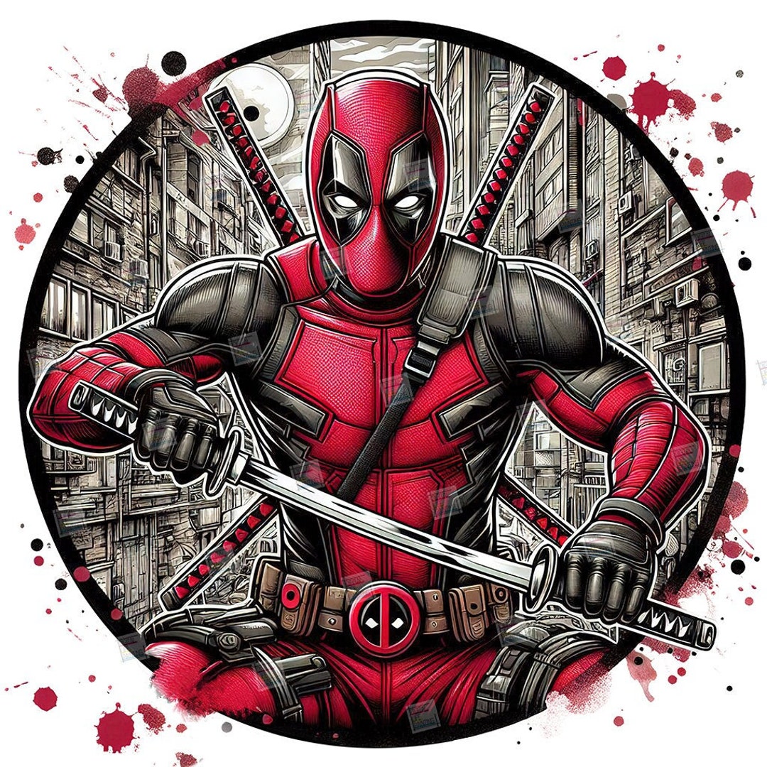 Deadpool Clipart Watercolor Digital PNG File for Sublimation Superhero ...