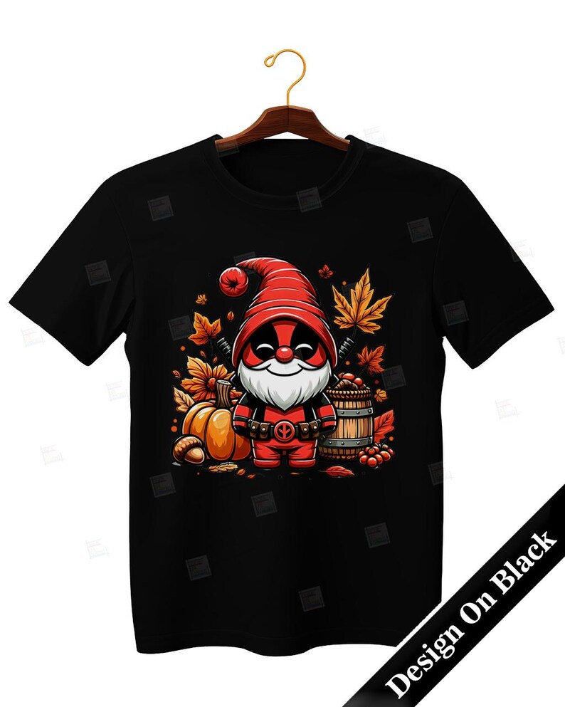 PNG Gnome in Deadpool Costume Clipart Comic Book Style Autumn Gnome ...