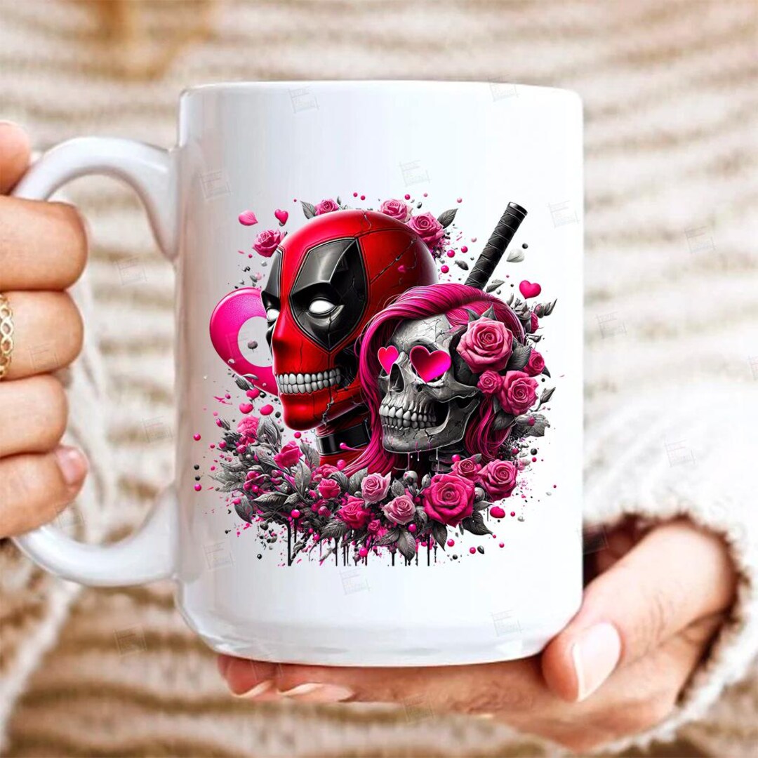 PNG Deadpool Floral Sugar Skull Clipart Marvel Dia De Muertos Day of ...