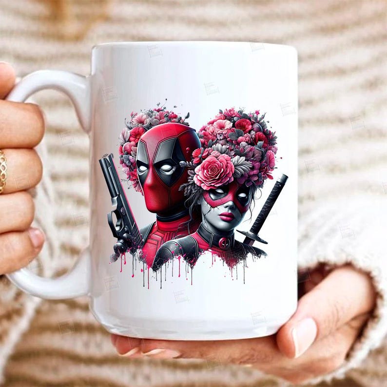 PNG Deadpool Couple Clipart Antihero Floral Design Marvel Gothic ...