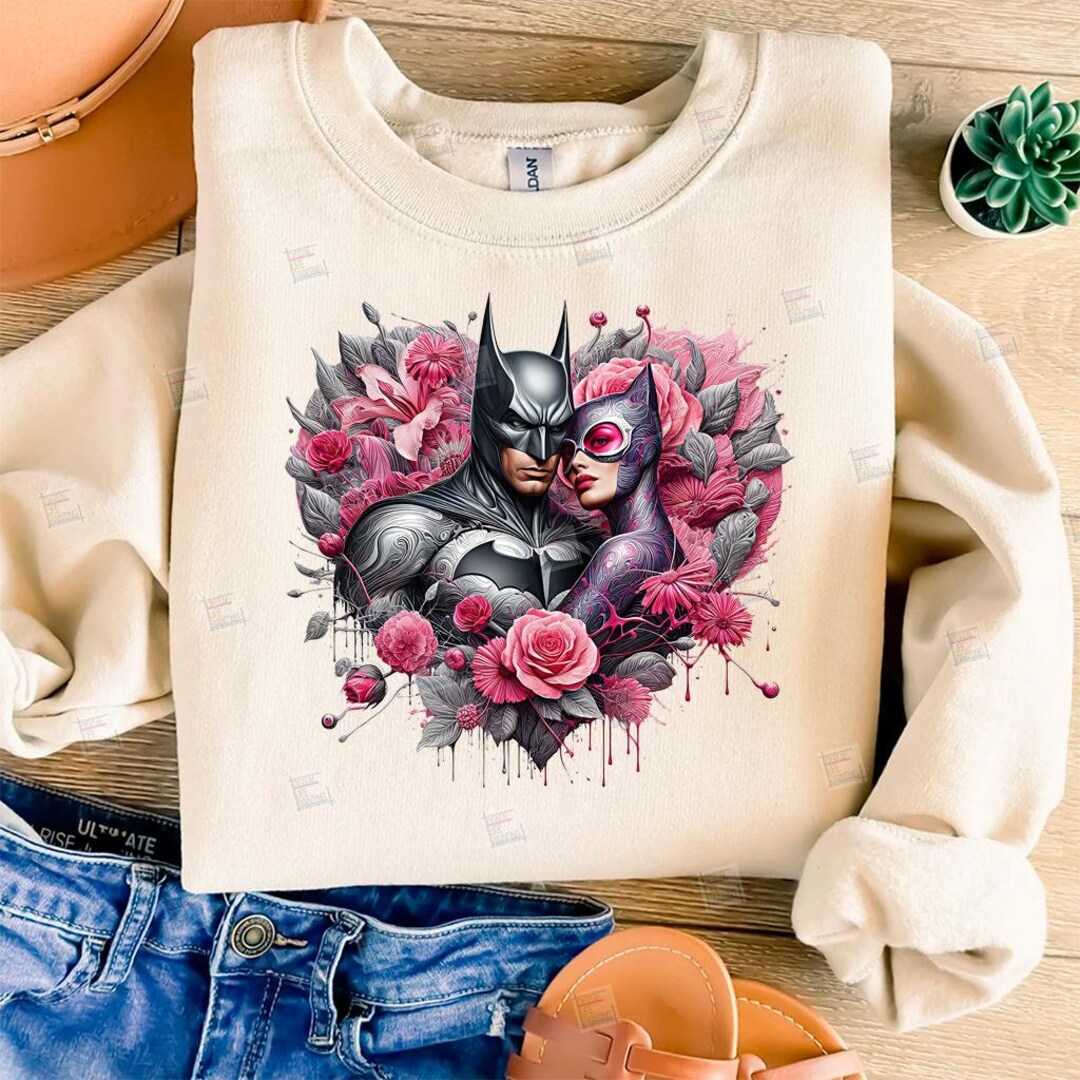 PNG, Batman Catwoman Rose Art, Clipart, Superhero Couples Gothic ...