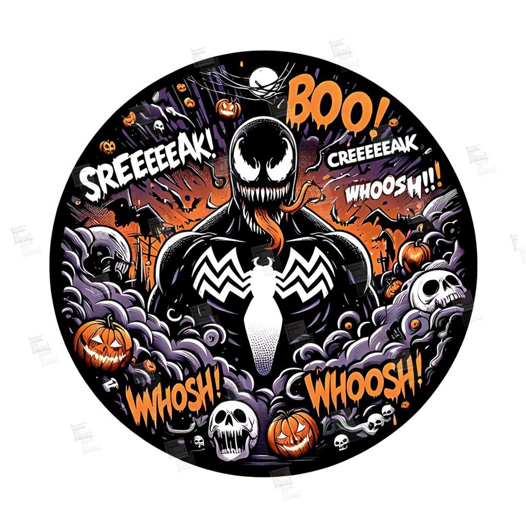 PNG Venom Halloween Clipart Marvel Comic Spooky Symbiote Pumpkin Skull ...