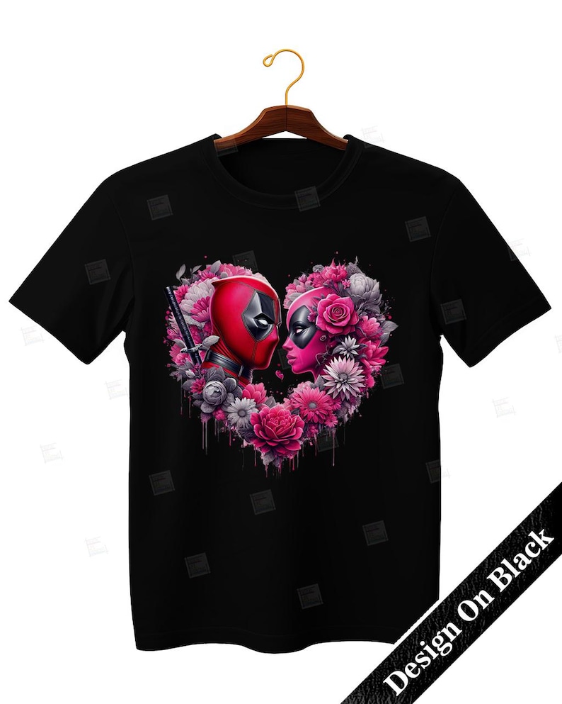 PNG Deadpool Couple Clipart Antihero Floral Design Marvel Gothic ...