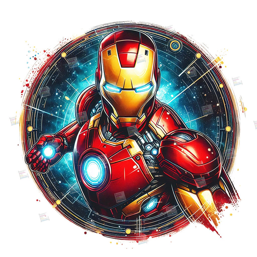 Iron Man PNG Clipart Mcu Superheroes Splash Watercolor Digital Poster ...