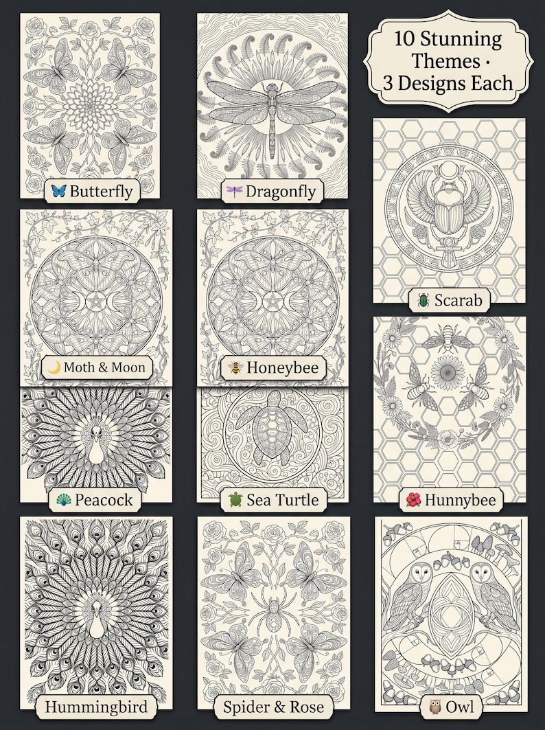 Nature Mandala Coloring Book Printable |30 Adult Coloring Pages PDF ...