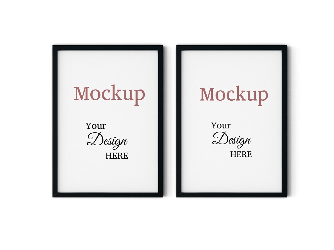A4 Size 2 Frames Mockup, Frame Mockups PSD, Vertical Frames, Digital ...
