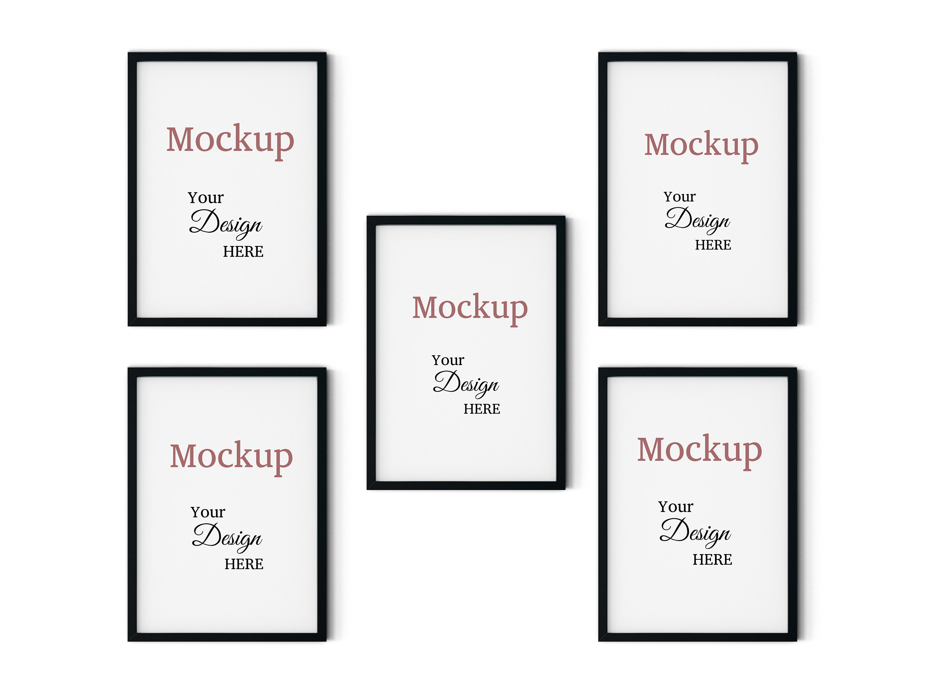 A4 Size Multiple Frame Mockup, Frame Mockups PSD, Vertical Frames ...
