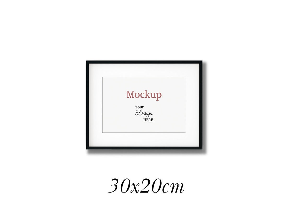 Black Frame Mockup With Mat Frame Mockups PSD Horizontal - Etsy