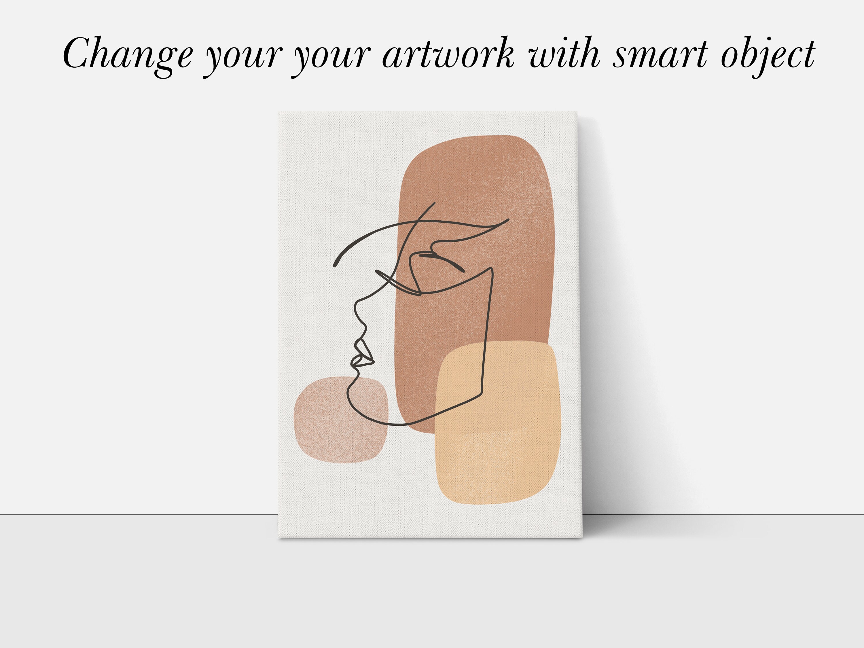 A4 Size Multiple Canvas Mockup, Gallery Canvas Mockups PSD, Vertical Stand Canvas, Digital ...