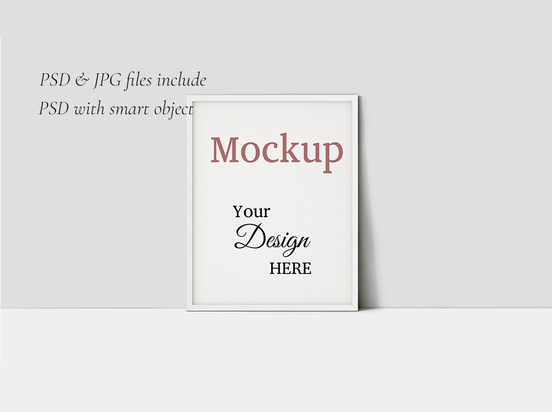 White Frame Mockup 11x14 Frame Mockups PSD 11x14 Vertical - Etsy