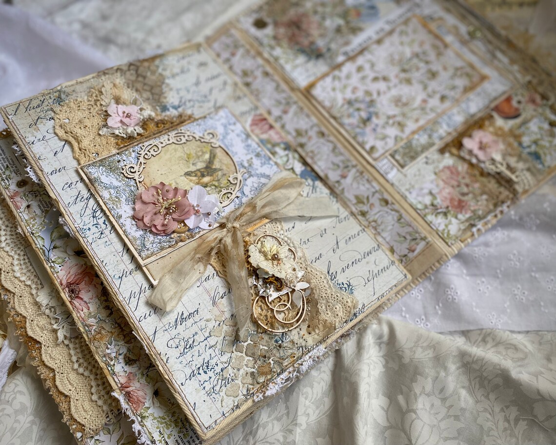 Handmade Scrapbook Album in Vintage Style - Scrapbook Album - Vintage ...