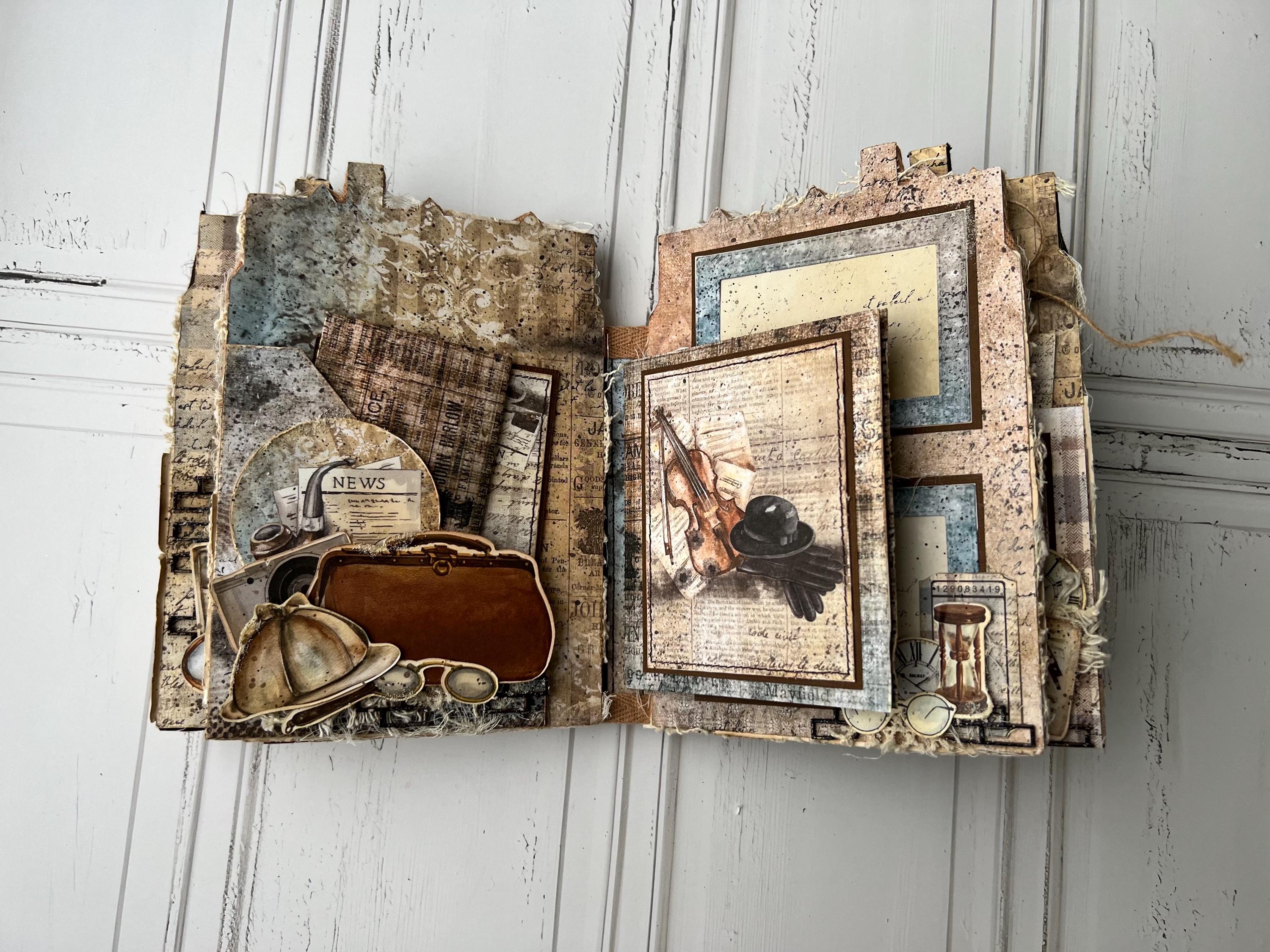Scrapbook Man Album in Vintage Style - Vintage Style - Sherlock Style ...